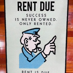 Custom Monopoly Man Rent Due Success Motivational Pop Art Rug - Etsy
