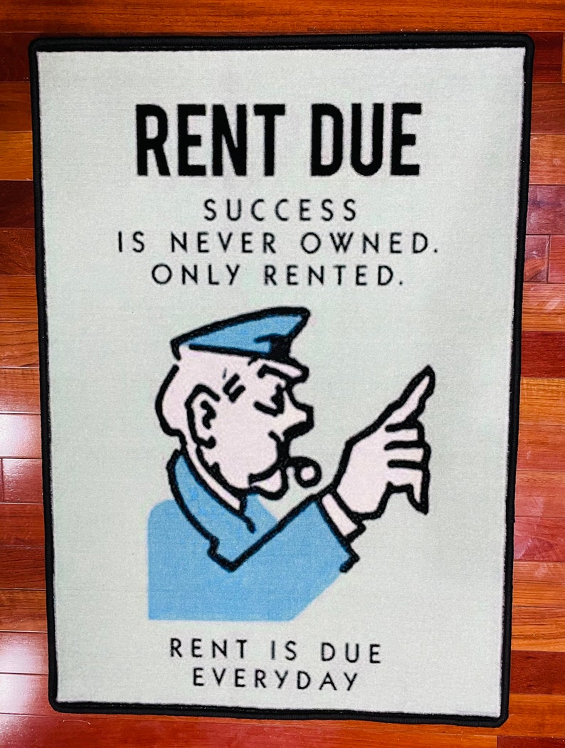 Custom Monopoly Man Rent Due Success Motivational Pop Art Rug - Etsy