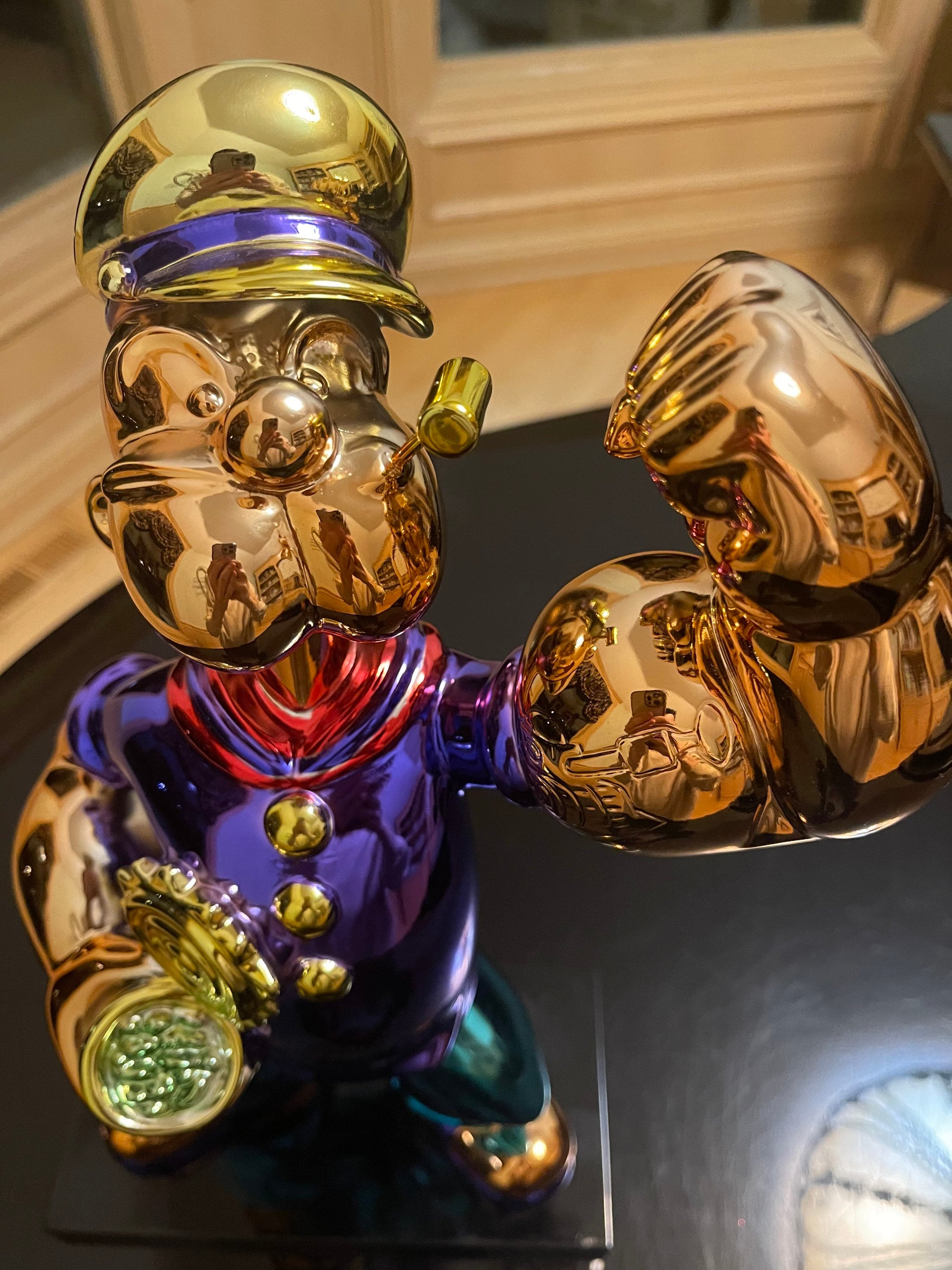 Custom 15” Chrome Popeye Statue Sculpture Jeff Koons Pop Art!! - Etsy