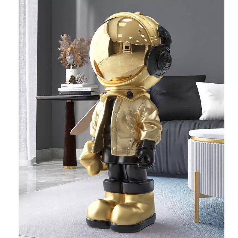 Custom 14 Chrome Astronaut Spaceman Statue Sculpture Home - Etsy