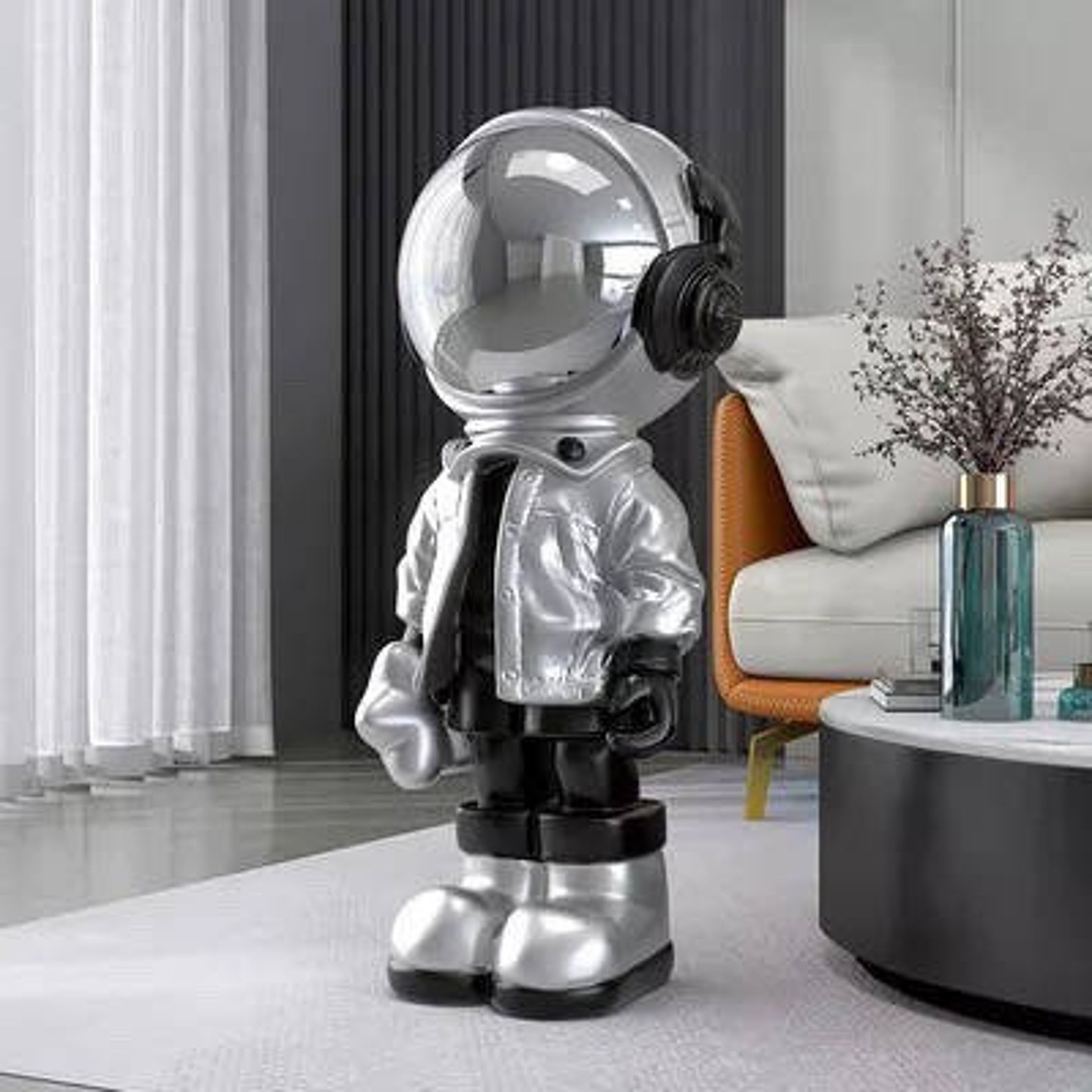 Custom 14 Chrome Astronaut Spaceman Statue Sculpture Home - Etsy