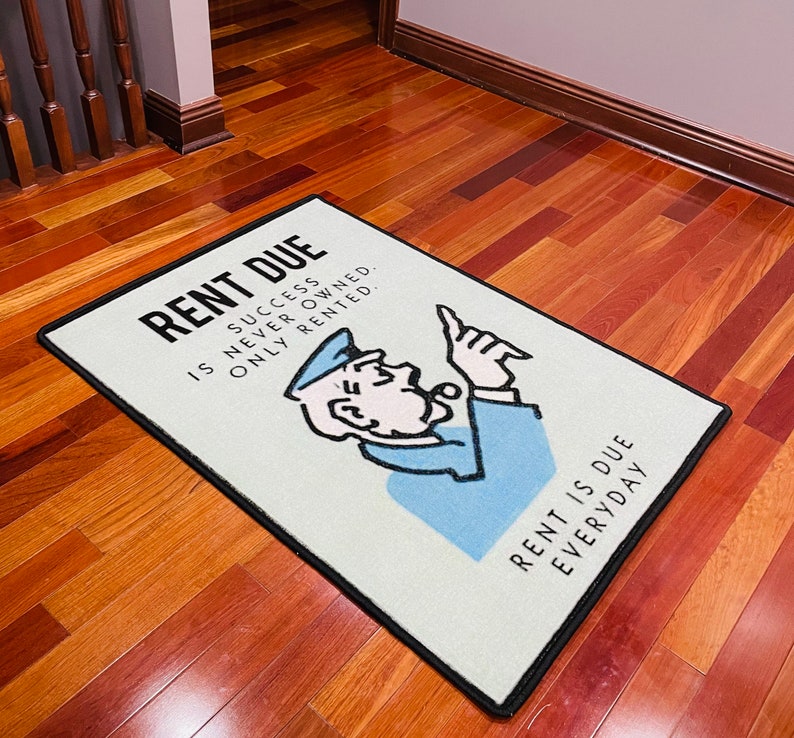 Custom Monopoly Man Rent Due Success Motivational Pop Art Rug - Etsy