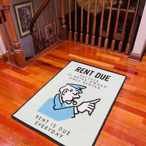 Custom Monopoly Man Rent Due Success Motivational Pop Art Rug - Etsy