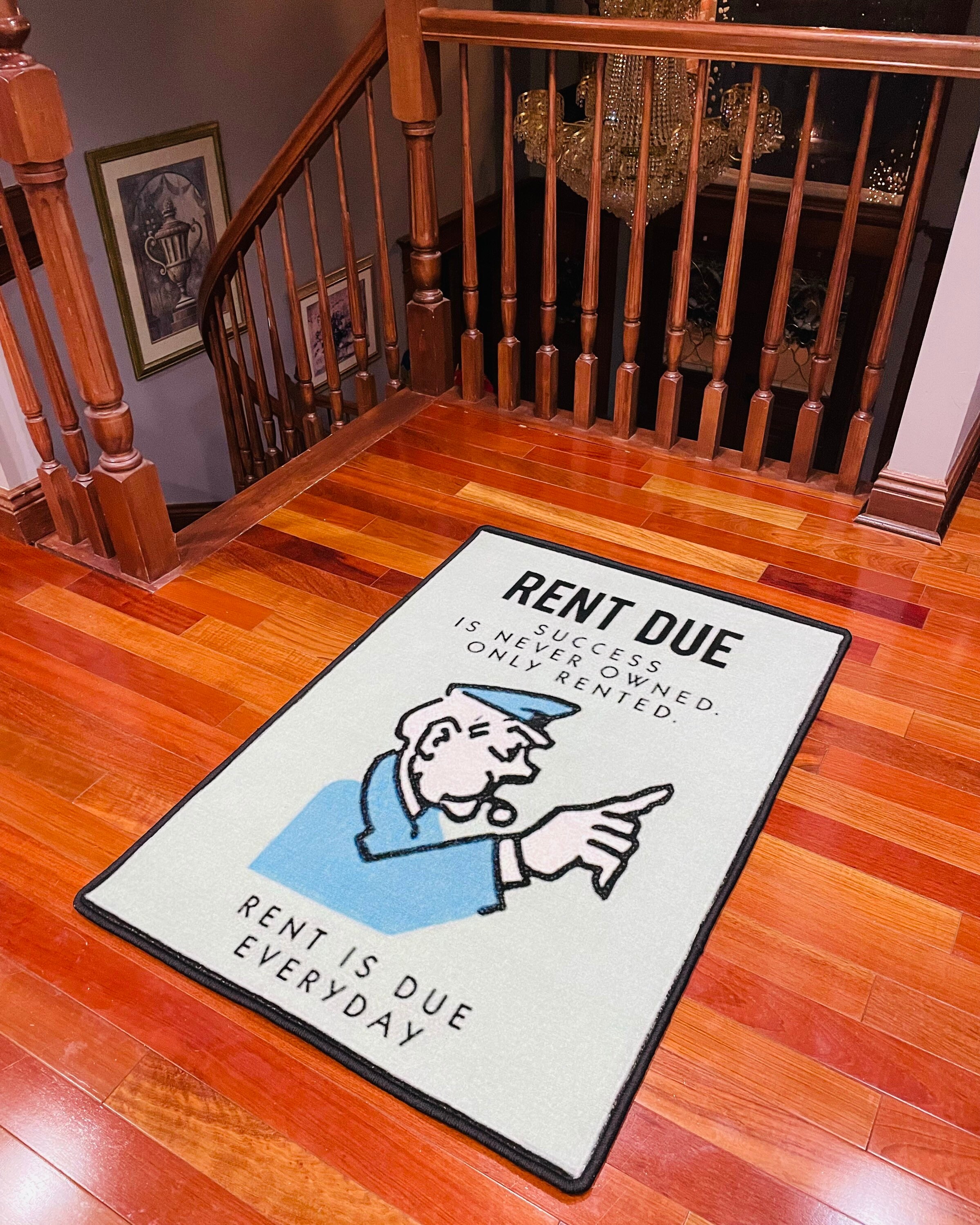 Custom Monopoly Man Rent Due Success Motivational Pop Art Rug - Etsy