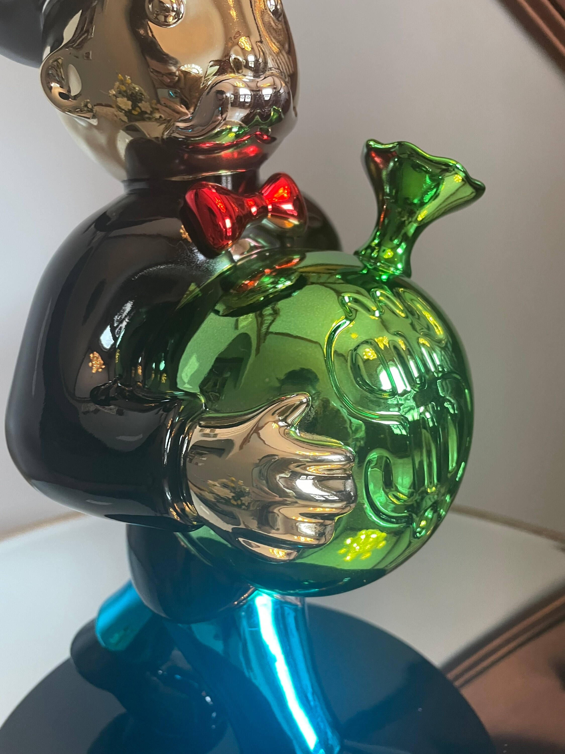 Custom 16” Chrome Monopoly Man Walking Holding Money Statue Sculpture ...