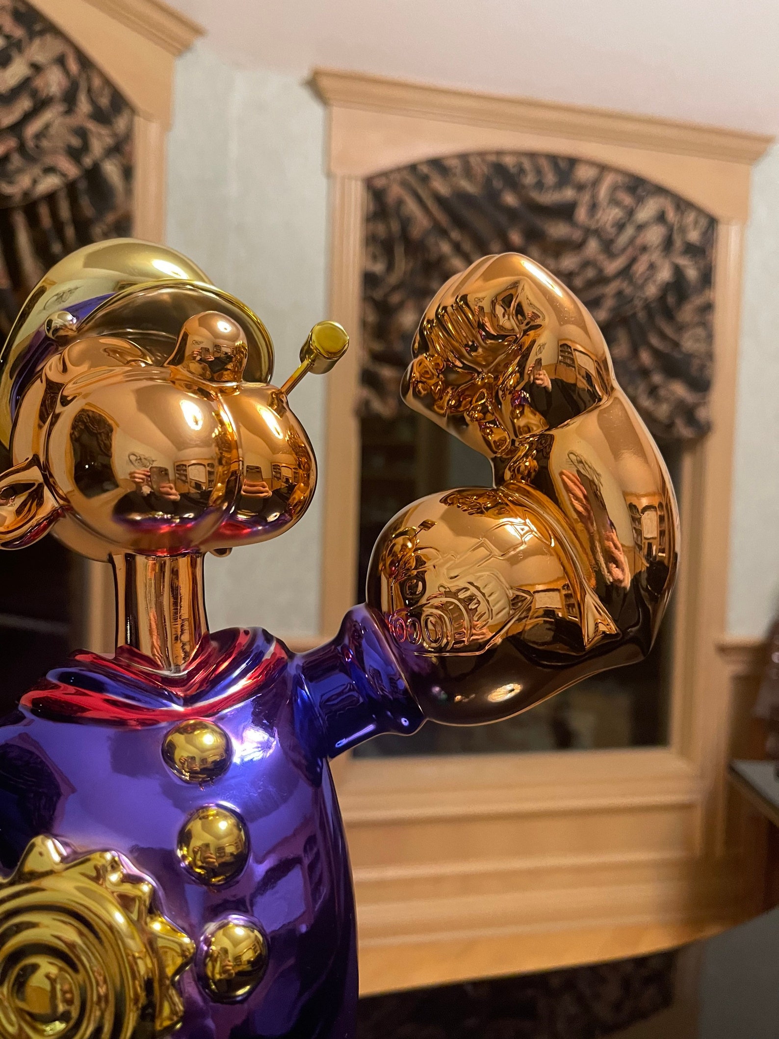 Custom 15” Chrome Popeye Statue Sculpture Jeff Koons Pop Art!! - Etsy