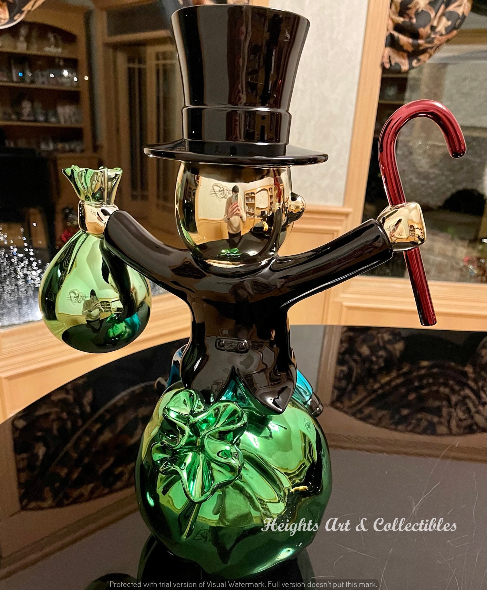 Custom 16” Chrome Monopoly Man Statue Sculpture Alec Monopoly Pop Art ...