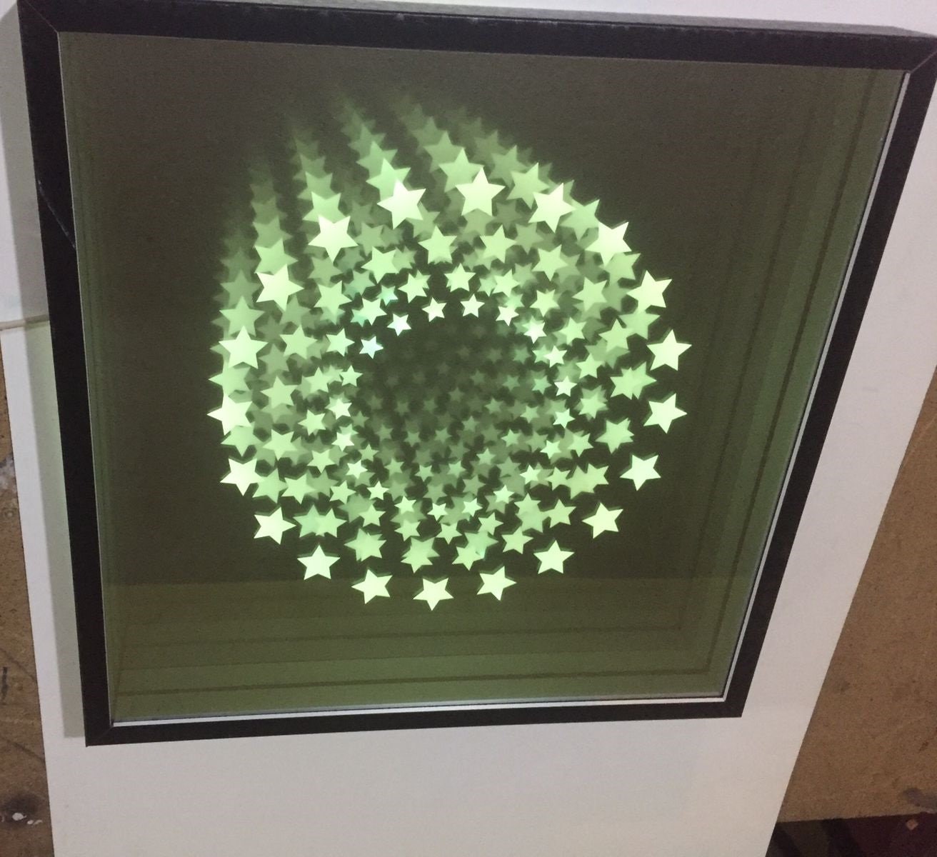 Black Infinity Mirror Wall Decor, Square Mirror, LED Infinity Mirror ...