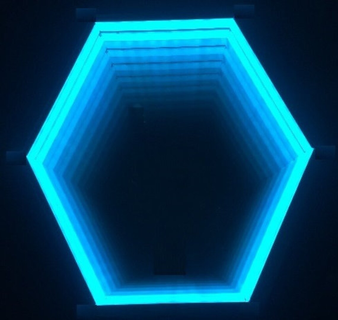 Hexagonal Infinity Mirror Wall Decor, LED Infinity Mirror With Ultra ...