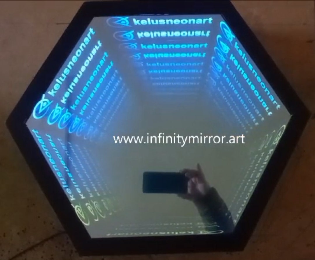 Hexagonal Custom Infinity Mirror Wall Decor, LED Infinity Mirror With ...