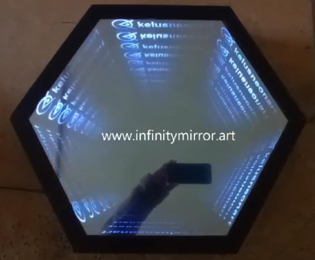 Hexagonal Custom Infinity Mirror Wall Decor, LED Infinity Mirror With ...