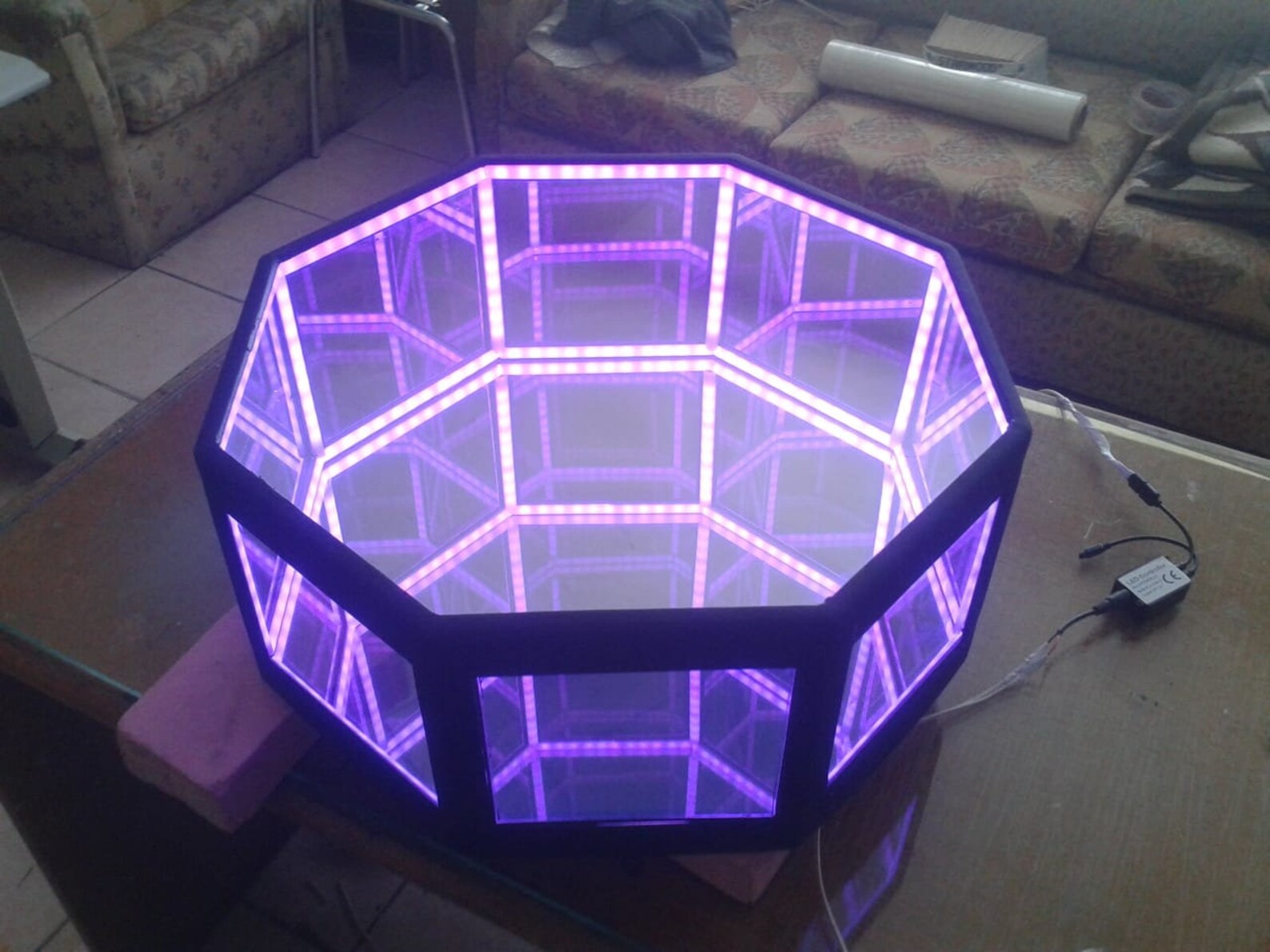 Octagonal Infinity Mirror Wall Decor, LED Infinity Mirror With Ultra ...