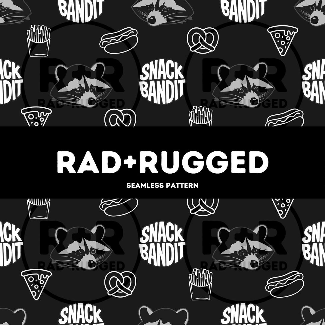 Snack Bandit | Raccoon Seamless File Pattern | Carnival Food Printable ...