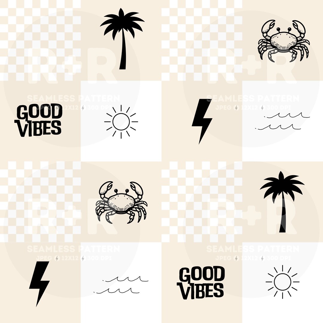 Crustacean Crab Seamless File... Boy Digital Pattern... Checkered ...