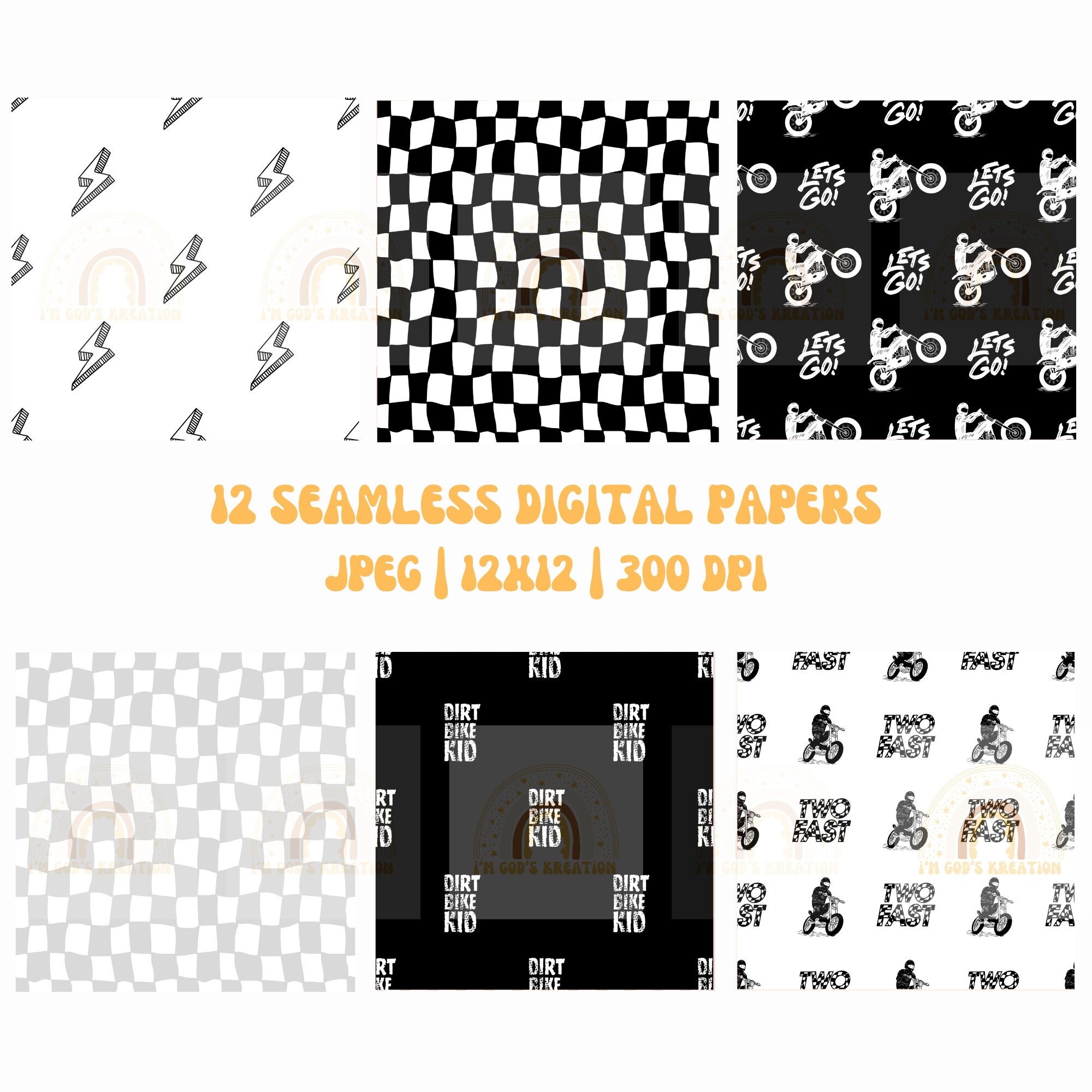 Motocross Seamless Fabric Pattern Motorcycle Digital Paper Background ...