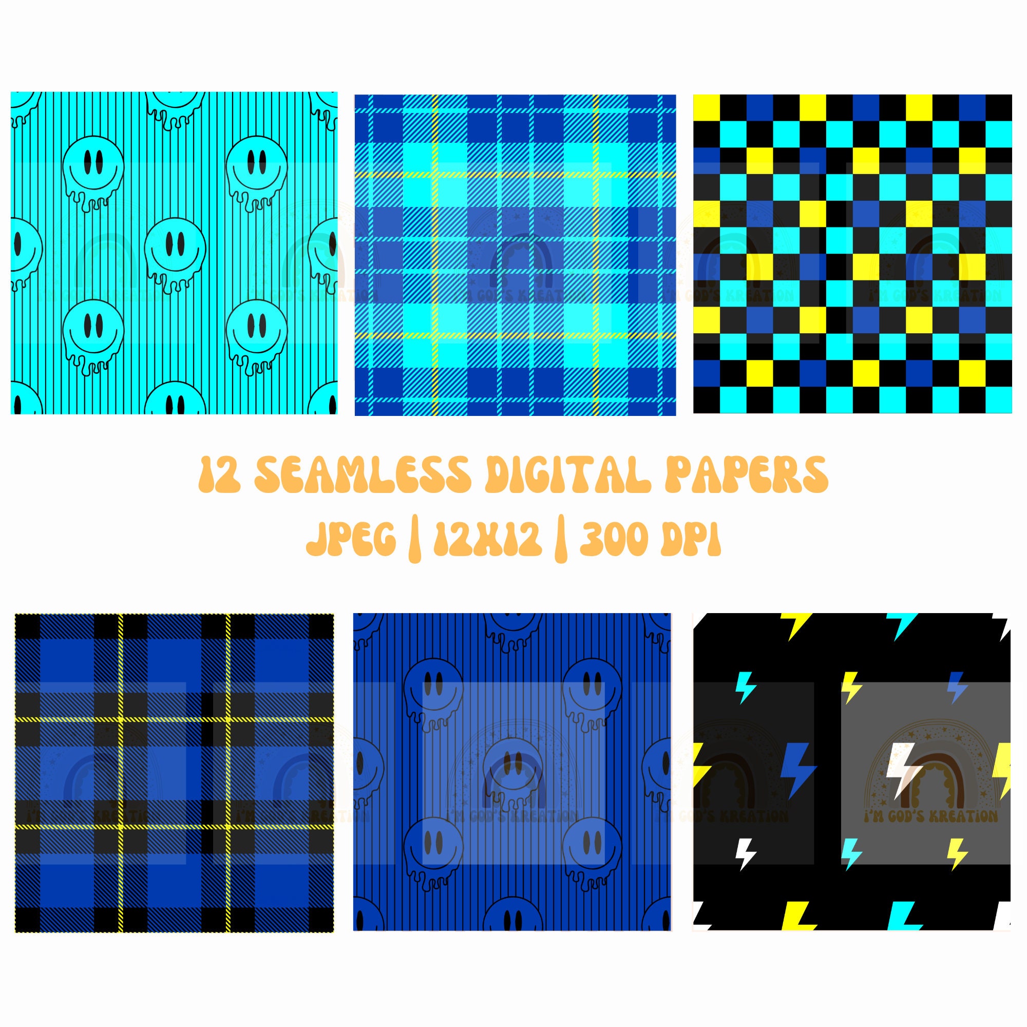 Neon Seamless Digital Paper Pattern for Boys Fabric File - Etsy