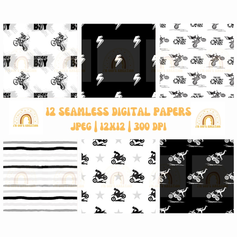 Motocross Seamless Fabric Pattern Motorcycle Digital Paper Background ...