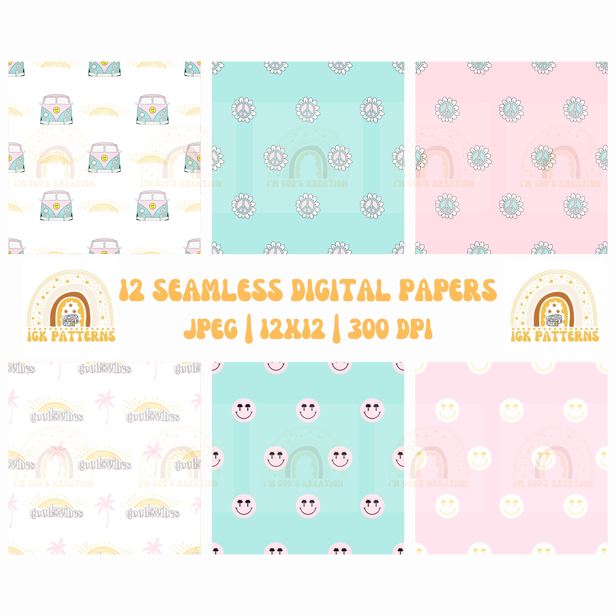Retro Seamless Digital Paper Pattern for Kids Party Background for ...