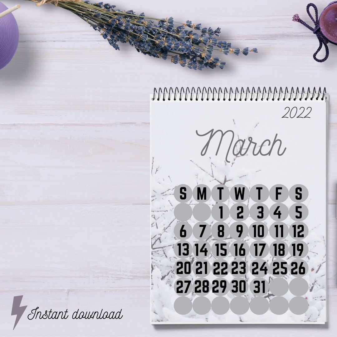 2022 Calendar Printable Minimalist Design 12 Month Planner - Etsy