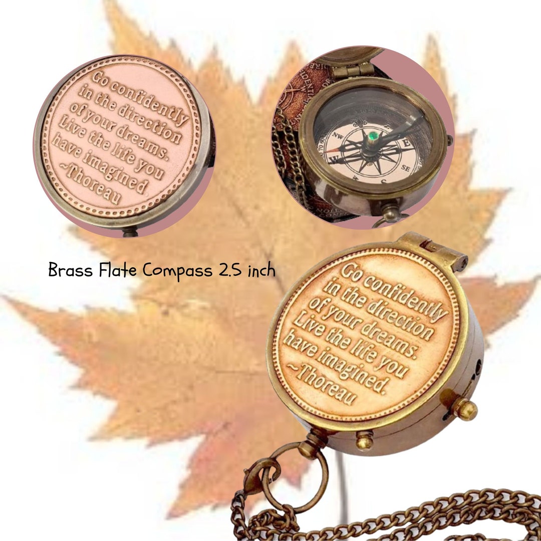 Antique Brass Nautical Compass, Gift for Graduation Confirmation Day ...