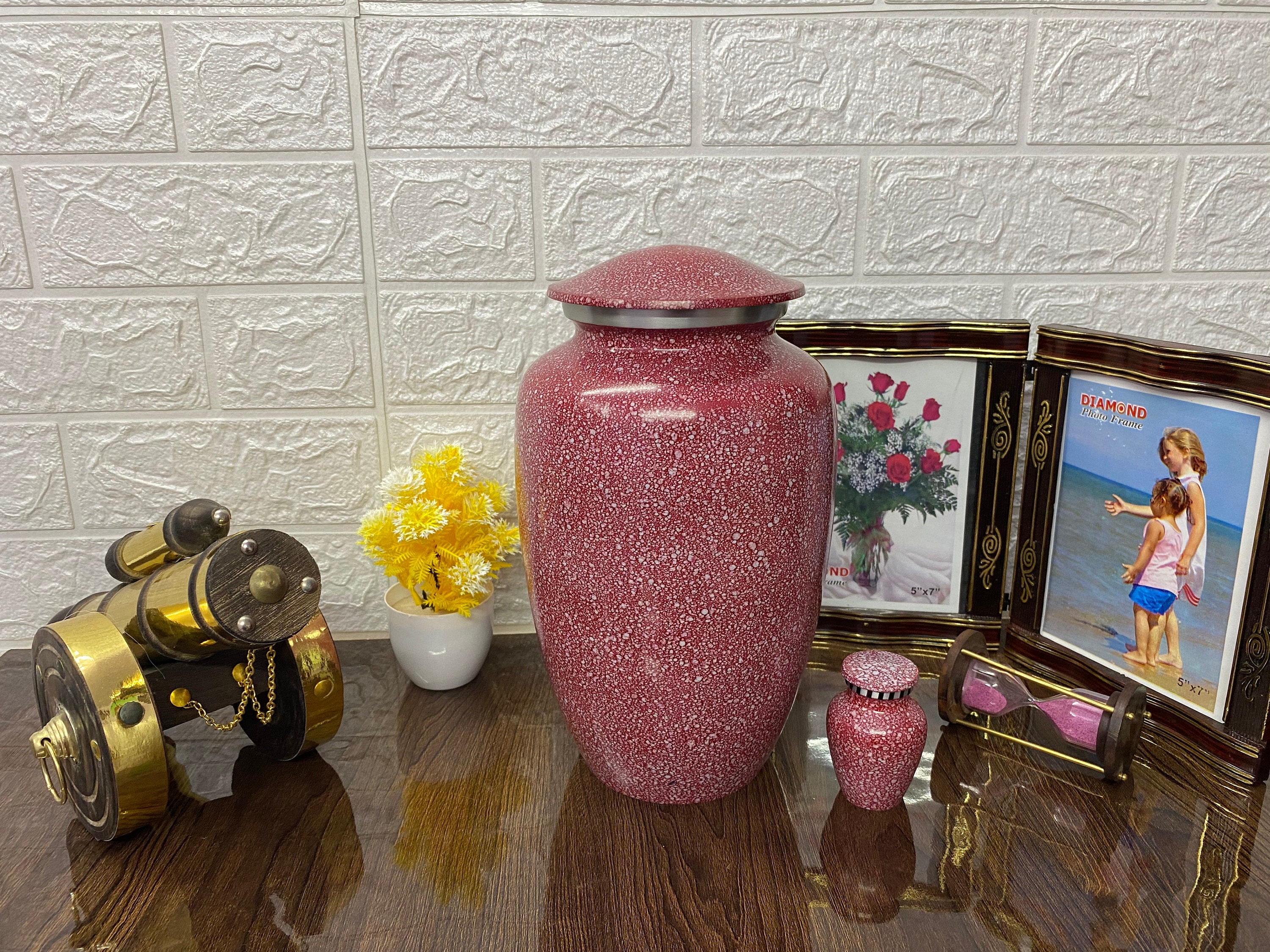 Cremation Shimmer Pink Urn for Human Ashes Urn for Ashes Large Personalized Funeral Burial ...
