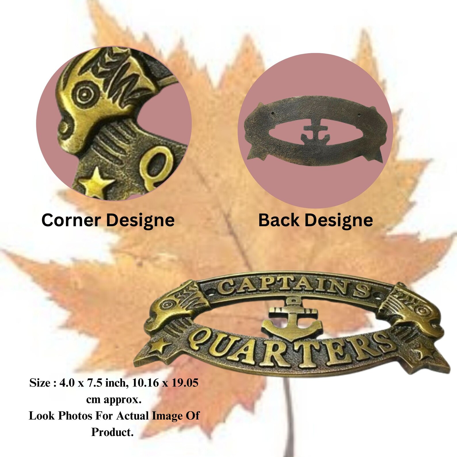 Vintage Nautical Captains Quarters Sign Antique Wall Décor for Ship or ...