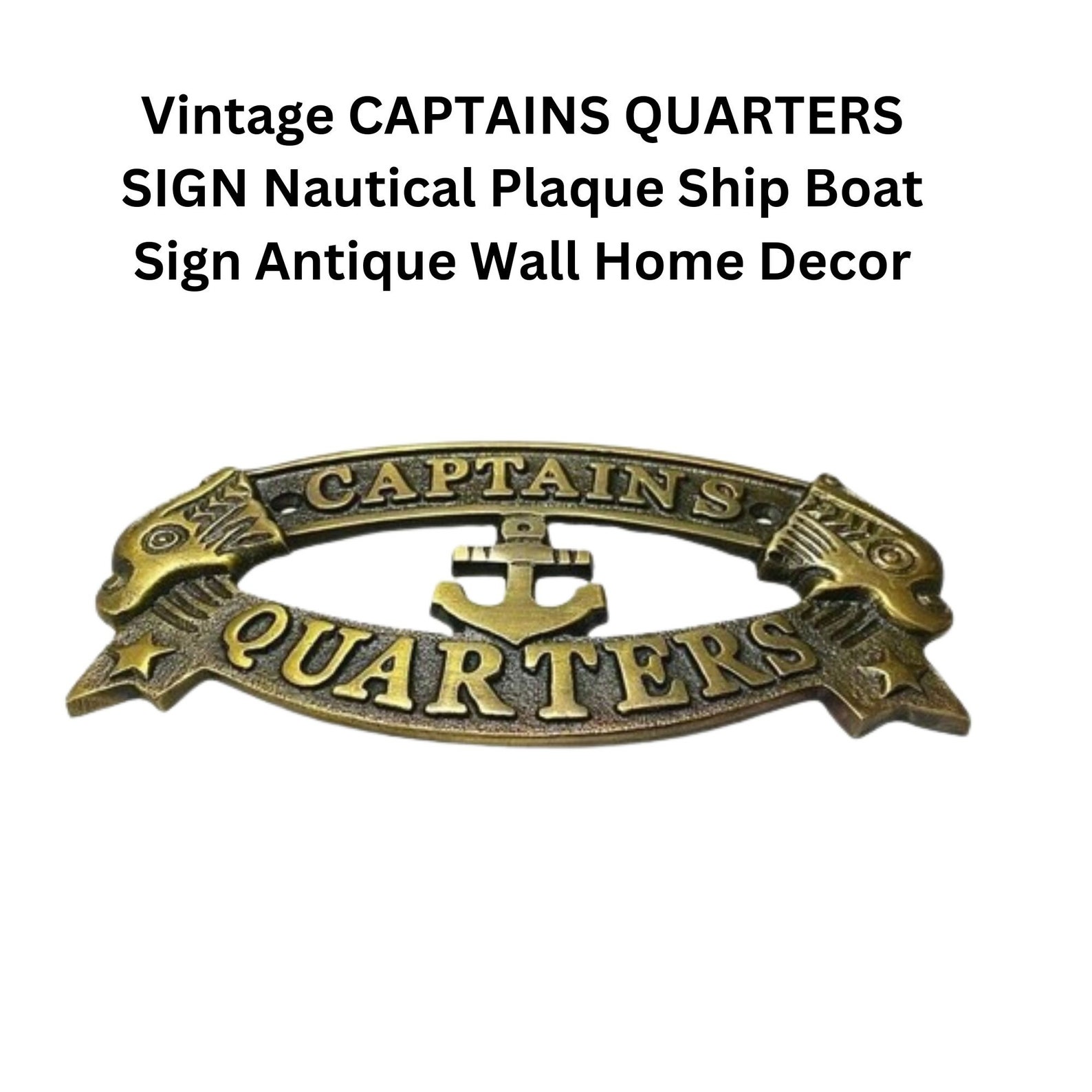 Vintage Nautical Captains Quarters Sign Antique Wall Décor for Ship or ...