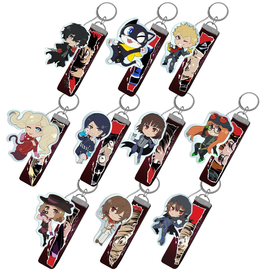 Persona 5 Double Sided Clear Acrylic Keychain (2.5 In) With Lanyard (3 ...