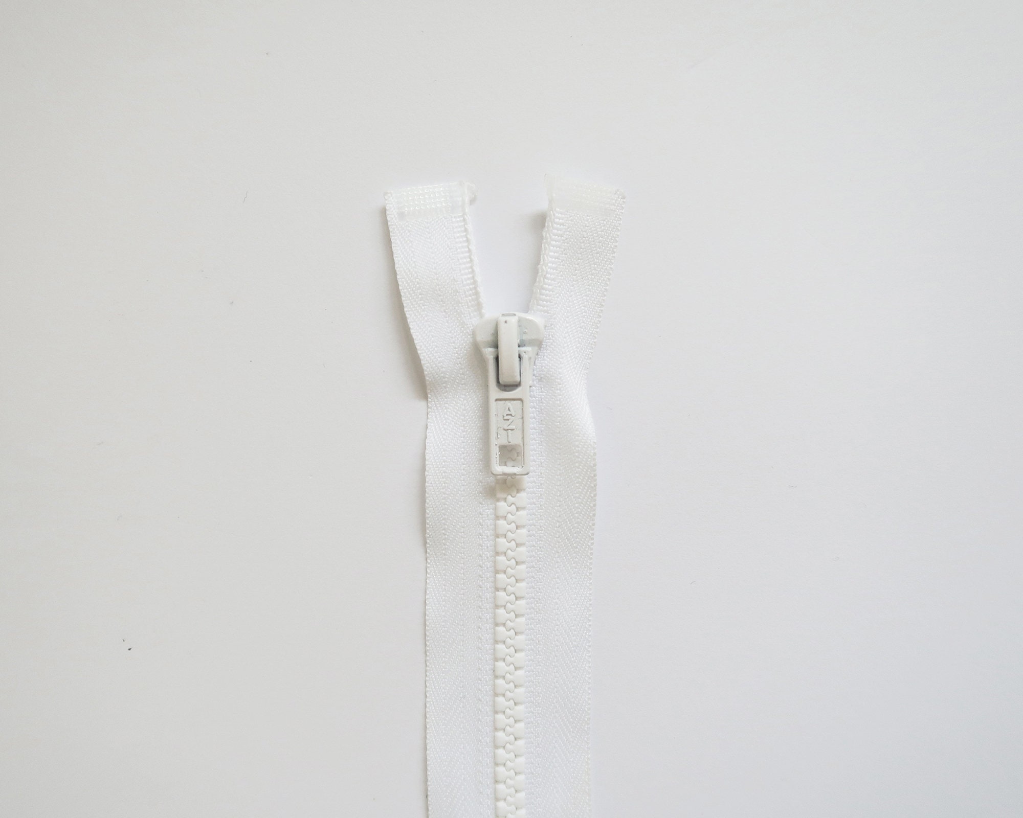 White/black Open End Plastic Teeth Zipper - Etsy