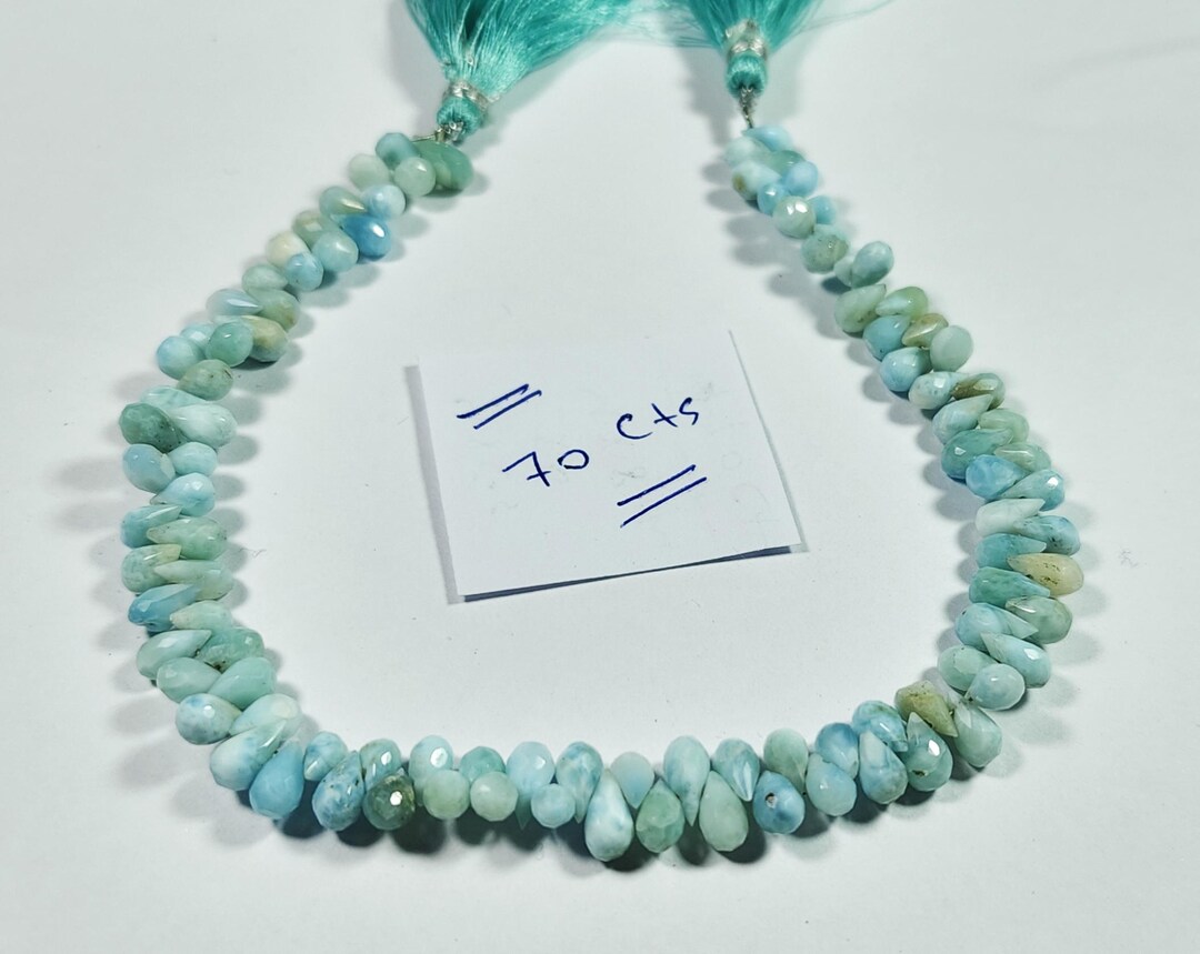 8 Inch Strand Larimar Faceted Teardrop Shape,faceted Drop Beads Shape ...
