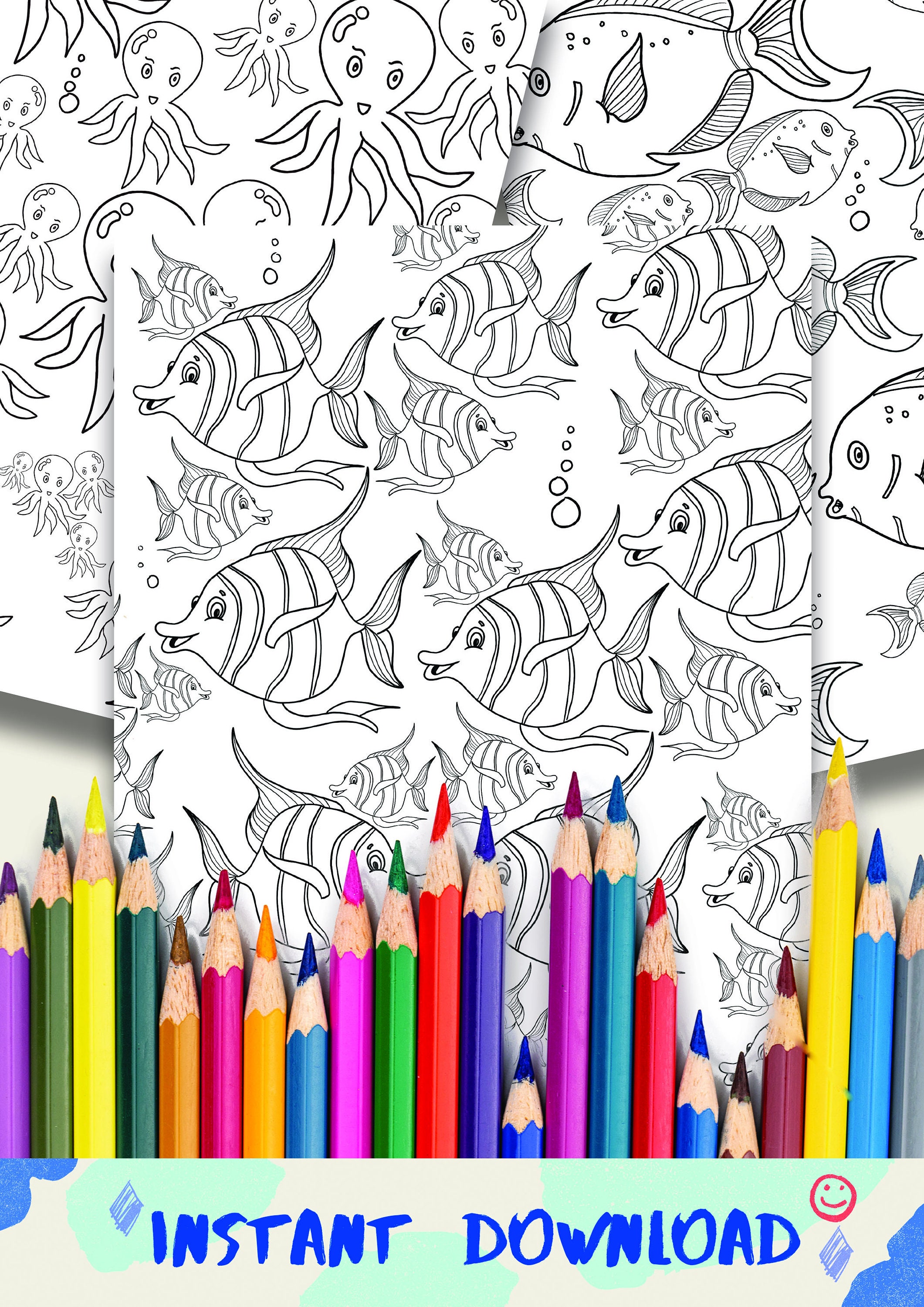 100 PAGES Colouring Books FOR KIDS Digital/instant Downloads, Printable ...