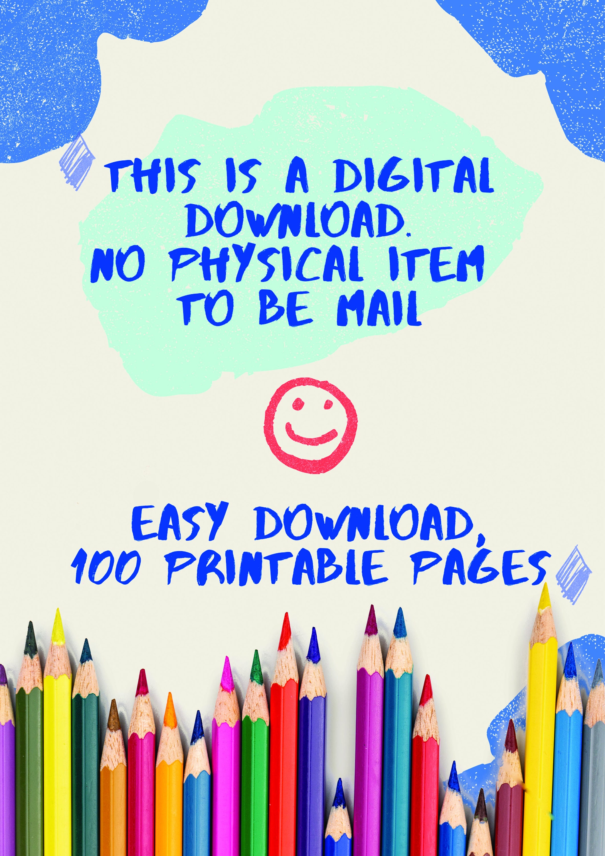 100 PAGES Colouring Books FOR KIDS Digital/instant Downloads, Printable ...