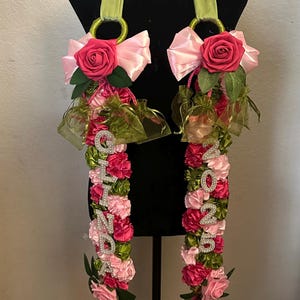 TRIPLE Ribbon Rose Graduation Lei With Name and Year + Sachet Bags - Etsy