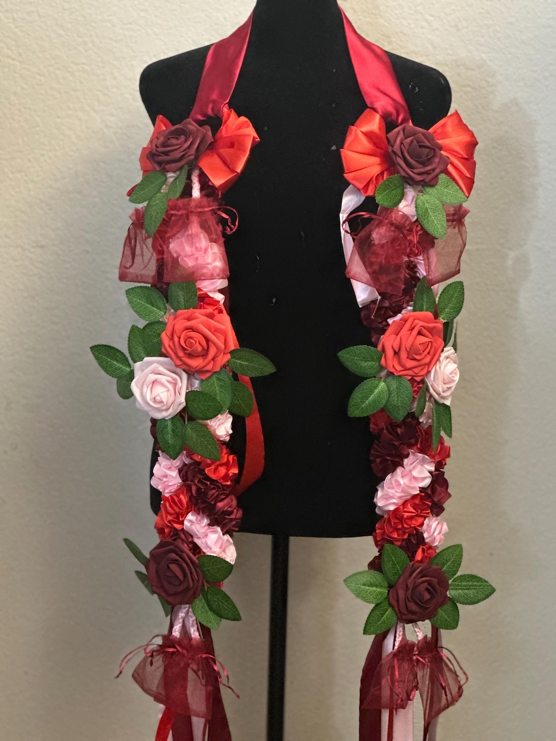 TRIPLE Ribbon Rose Graduation Lei With Sachet Bags - Etsy