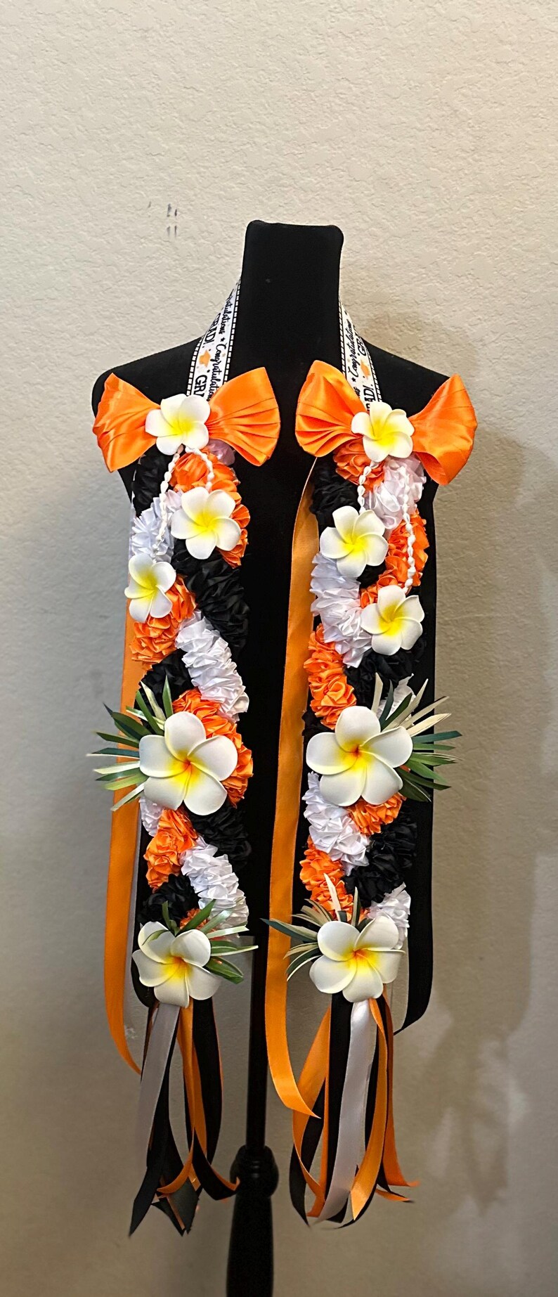 TRIPLE Ribbon Plumeria Graduation Lei - Etsy