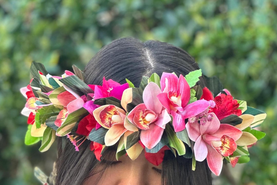 Orchids Head Lei Flower Crown - Etsy