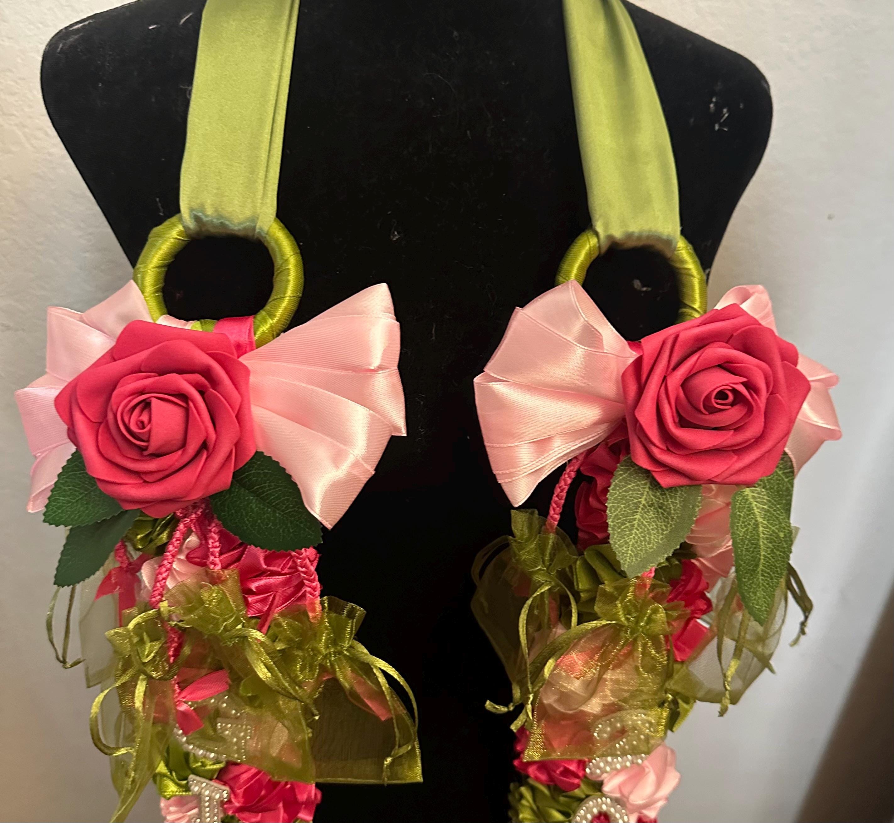 TRIPLE Ribbon Rose Graduation Lei With Name and Year + Sachet Bags - Etsy