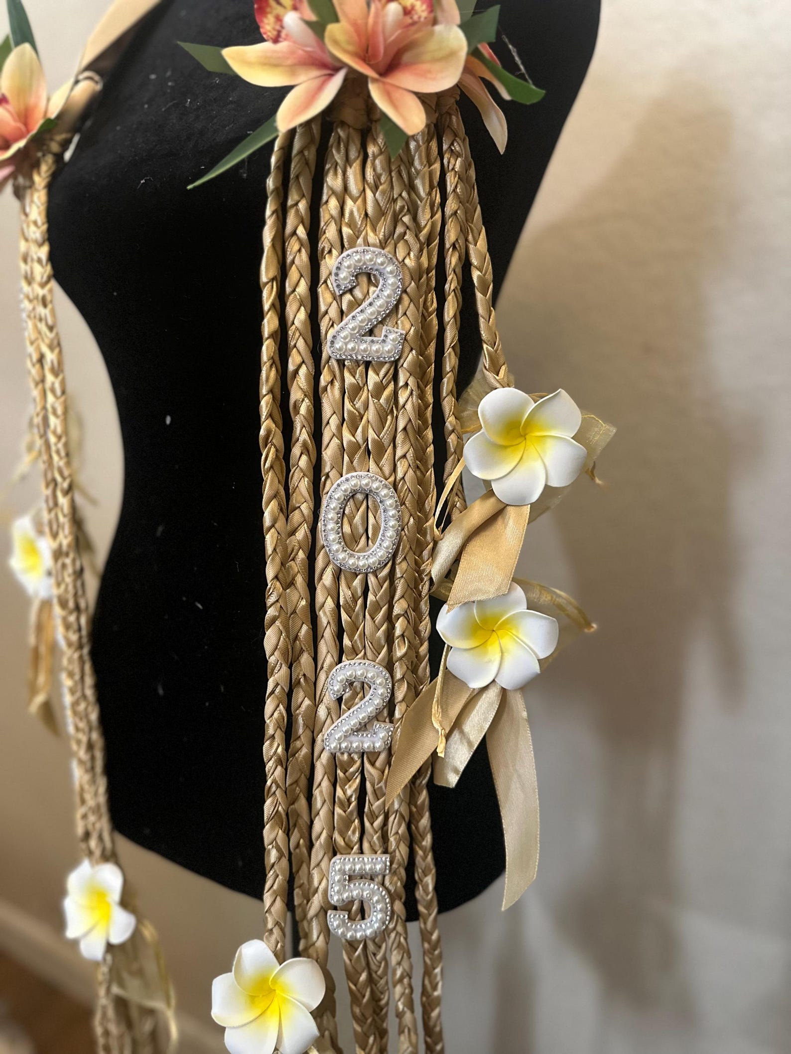 Orchids and Plumerias Graduation Lei With First Name and YR + Sachet ...