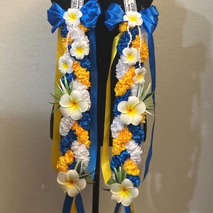 TRIPLE Ribbon Plumeria Graduation Lei - Etsy