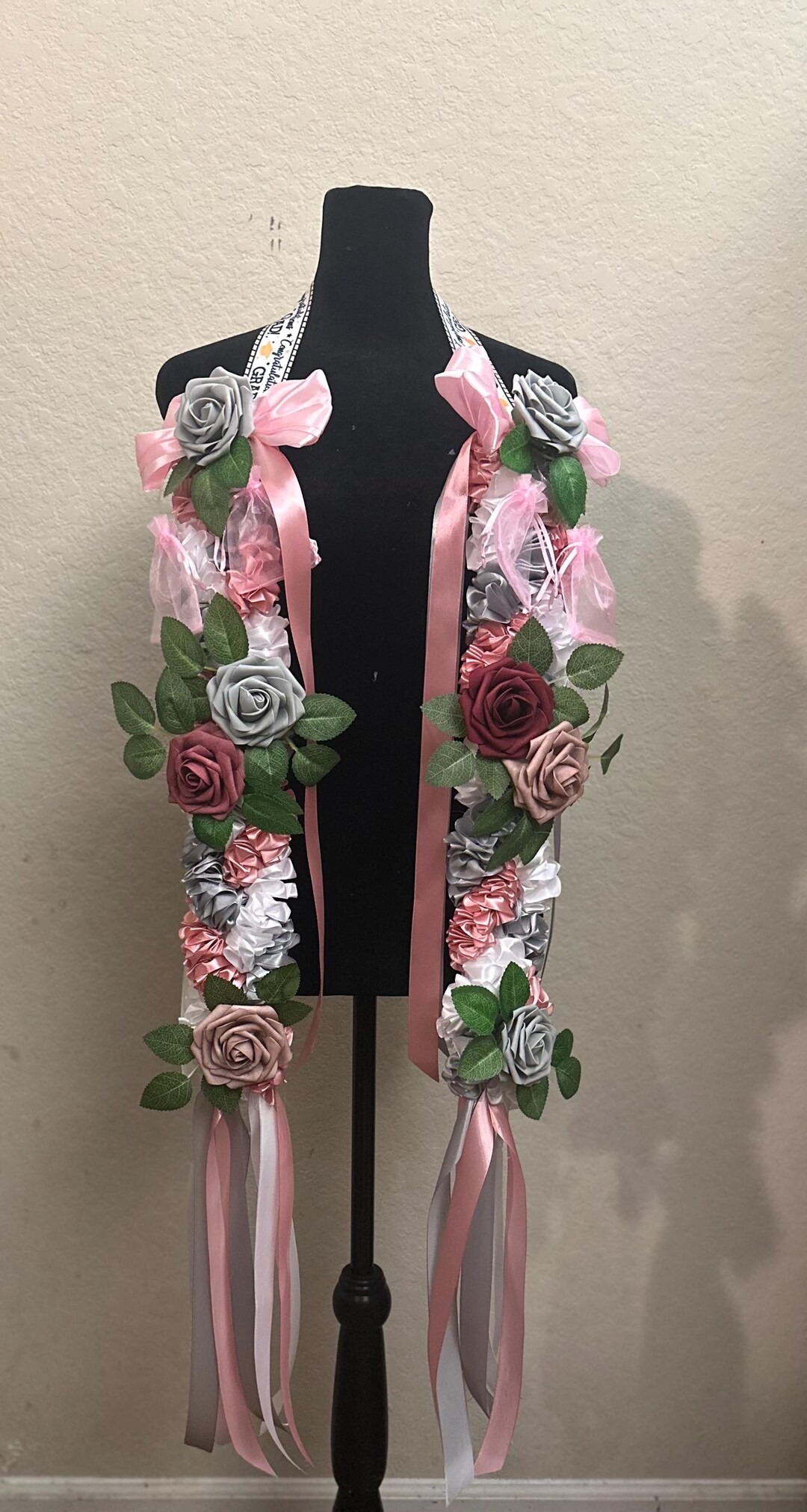 TRIPLE Ribbon Rose Graduation Lei With Sachet Bags - Etsy