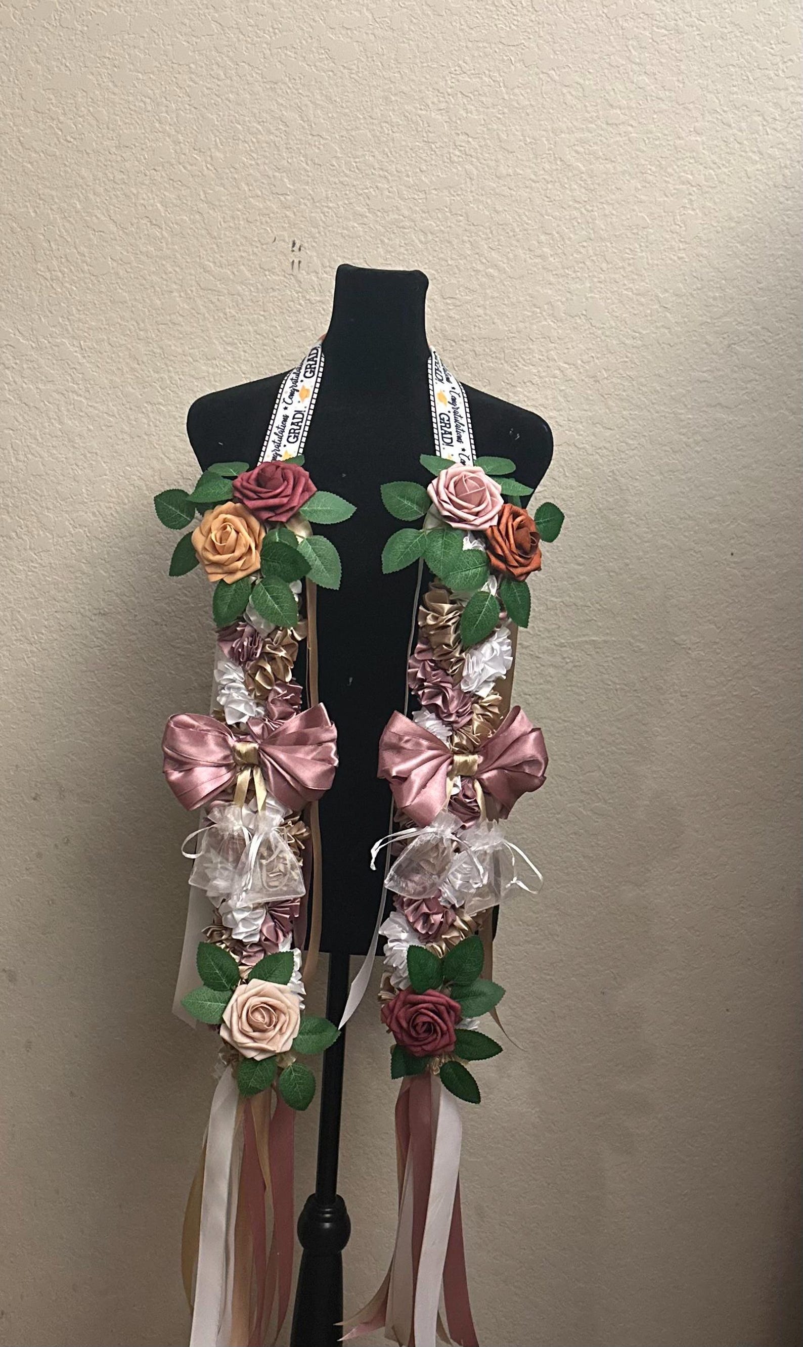 TRIPLE Ribbon Rose Graduation Lei With Sachet Bags - Etsy