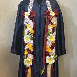 TRIPLE Ribbon Plumeria Graduation Lei - Etsy
