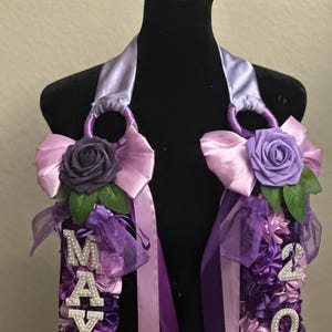 TRIPLE Ribbon Rose Graduation Lei With Name and Year + Sachet Bags - Etsy