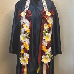 TRIPLE Ribbon Plumeria Graduation Lei - Etsy