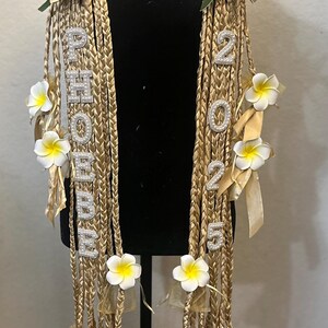 Orchids and Plumerias Graduation Lei With First Name and YR + Sachet ...