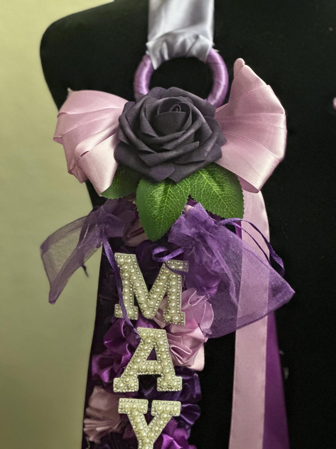 TRIPLE Ribbon Rose Graduation Lei With Name and Year + Sachet Bags - Etsy