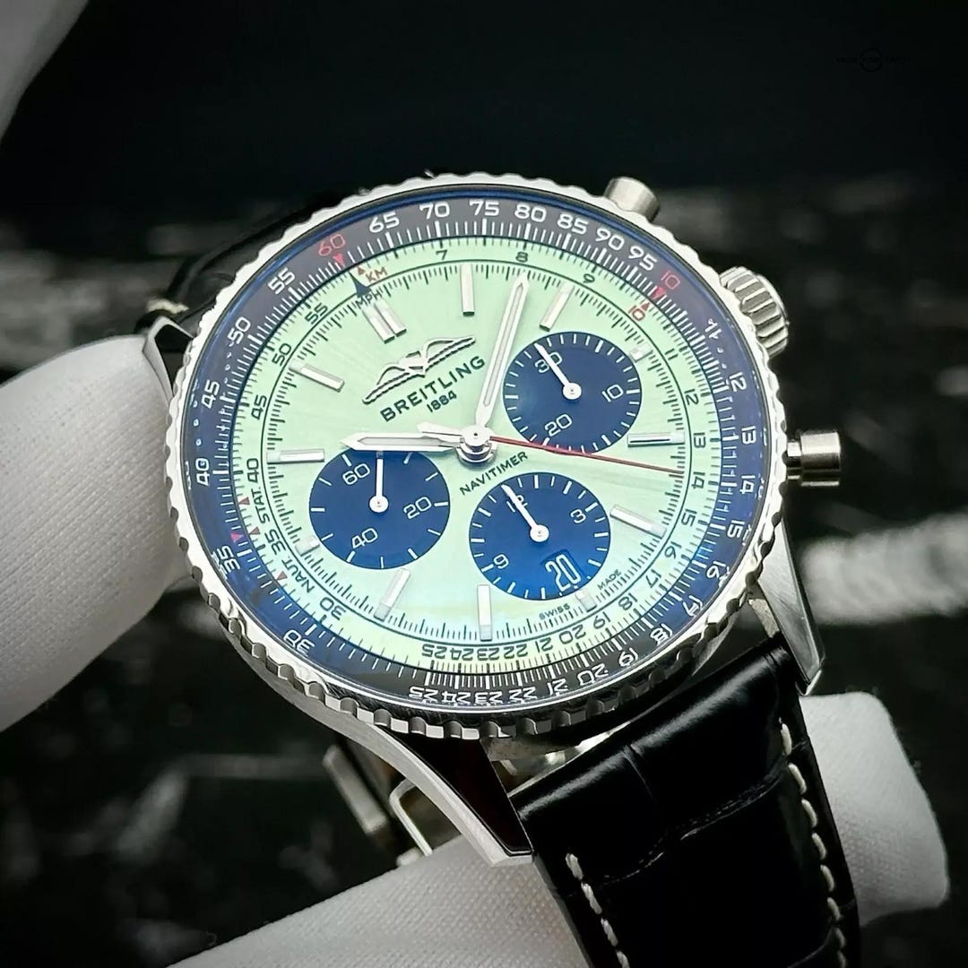 Breitling Navitimer B01 Chronograph AB0138241L1P1 43mm Mint Green - Etsy