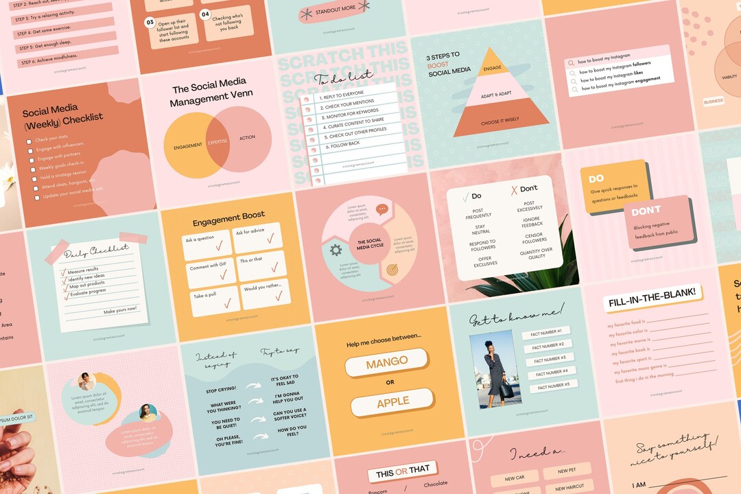 40 Fun Engagement Instagram Template Canva Template Instagram Templates ...