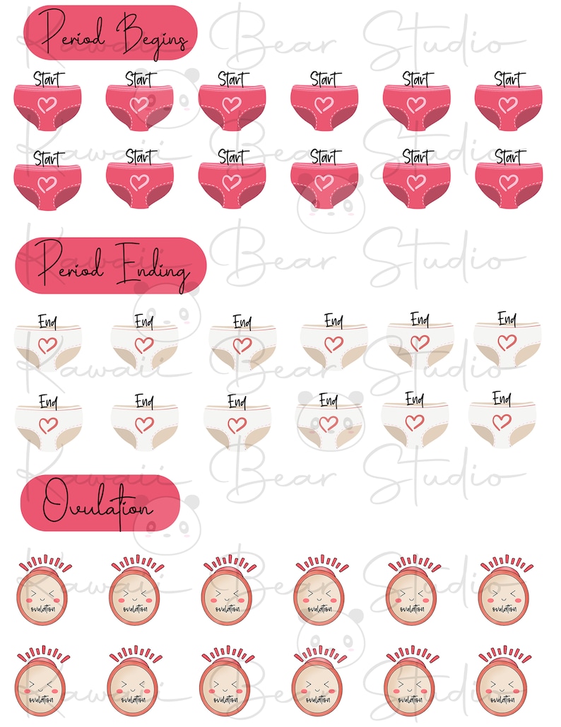 Printable Fertility Planner Stickers - Etsy