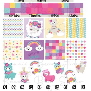Printable Spring Llamas Monthly Kit for Classic Happy Planner - Etsy